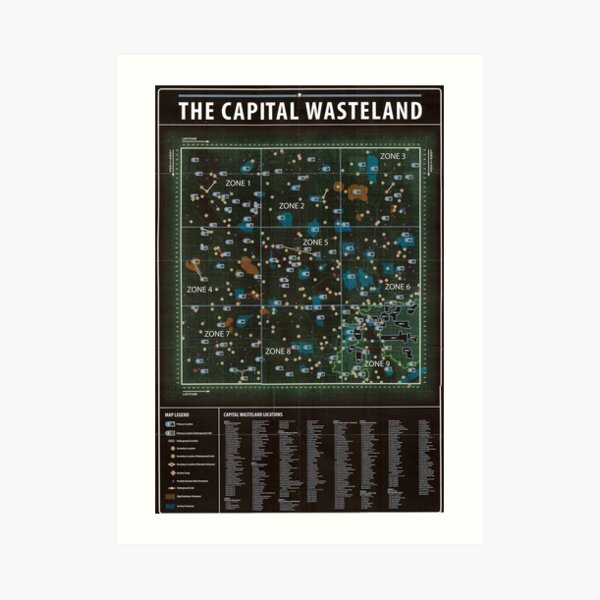 "Fallout wasteland map" Art Print for Sale by Gaming-Dude | Redbubble