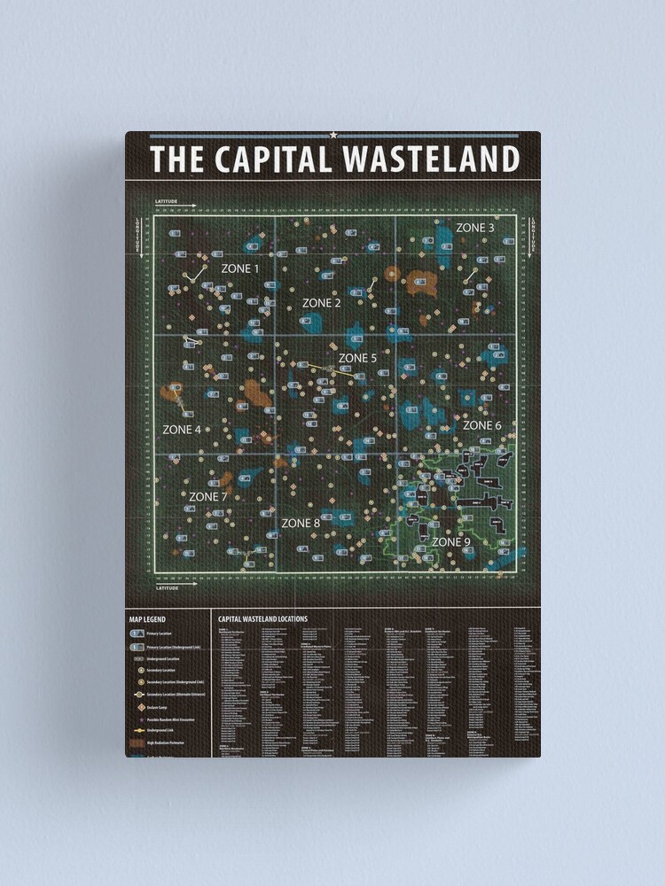 "Fallout wasteland map" Canvas Print for Sale by Gaming-Dude | Redbubble