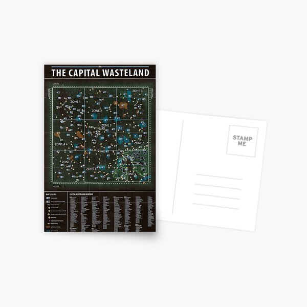 "Fallout wasteland map" Postcard for Sale by Gaming-Dude | Redbubble