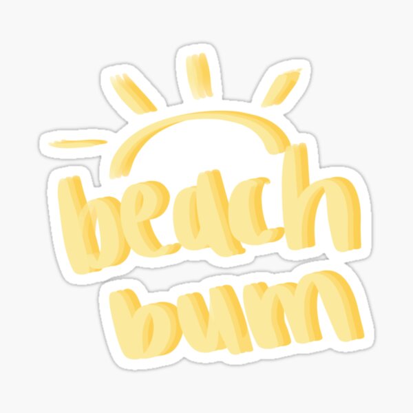 "beach bum sun hand lettering " Sticker for Sale by LKATT | Redbubble