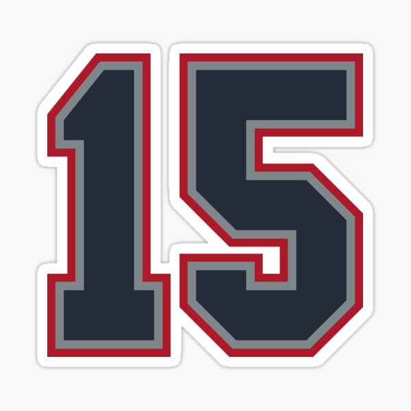 Pegatina «15 Azul marino Gris Rojo Deportes Número quince» de ...