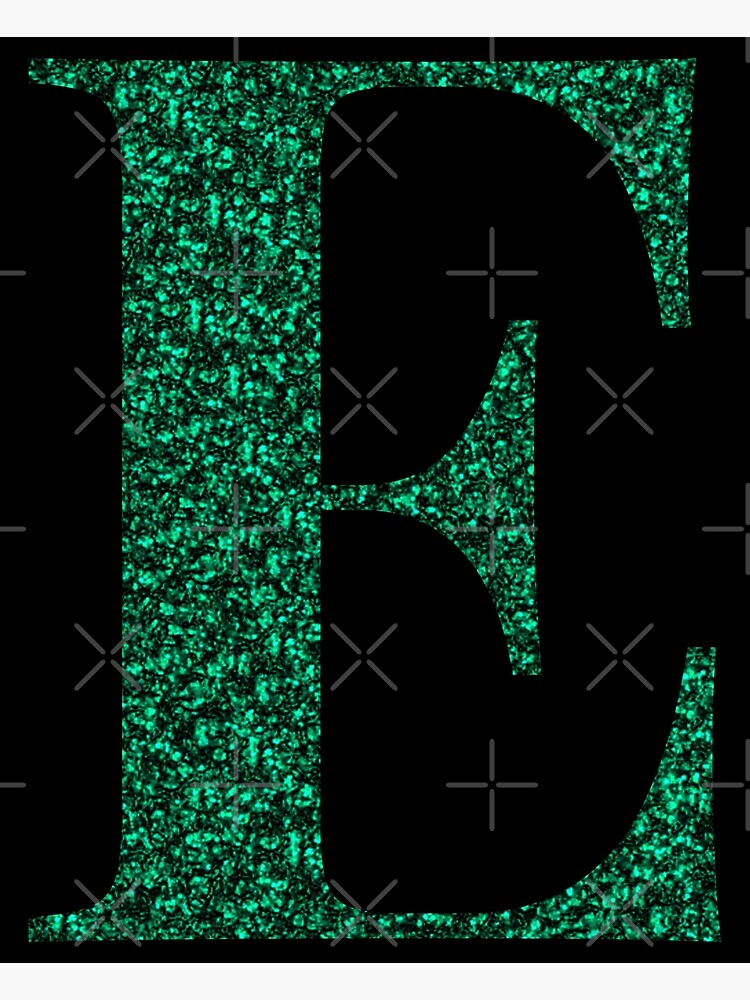 "Letter E Emerald Dark Green Glitter Effect Alphabet" Photographic ...