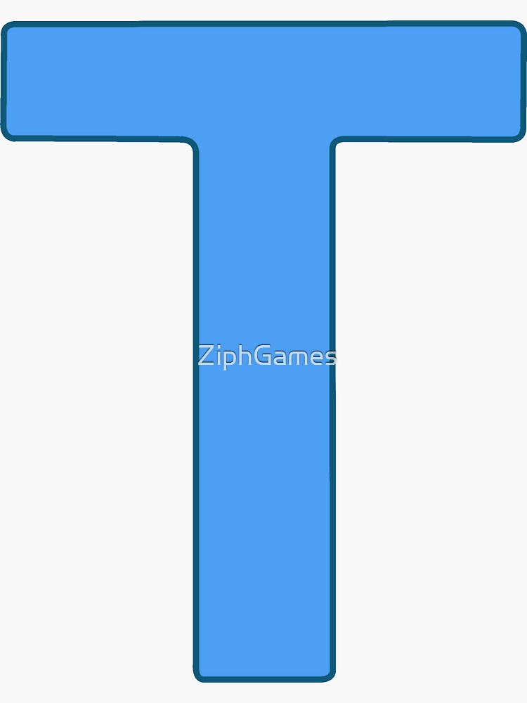 "letter t blue" Sticker for Sale by ZiphGames | Redbubble
