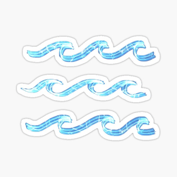 "three waves on waves drawing" Sticker for Sale by LKATT | Redbubble
