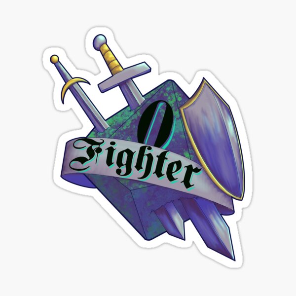 "Fighter Dungeons and Dragons 2.0" Sticker for Sale by The-Alixer-Bin ...