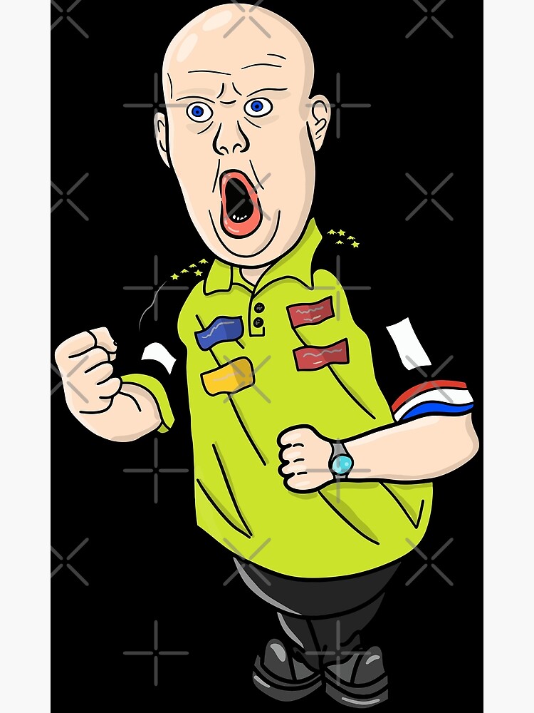 "Famous dart player cartoon drawing" Poster for Sale by FlawlessCheese ...