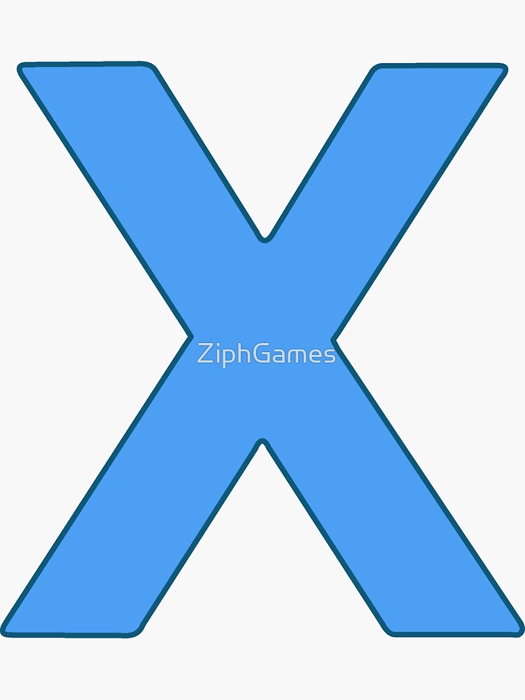 "letter x blue" Sticker for Sale by ZiphGames | Redbubble