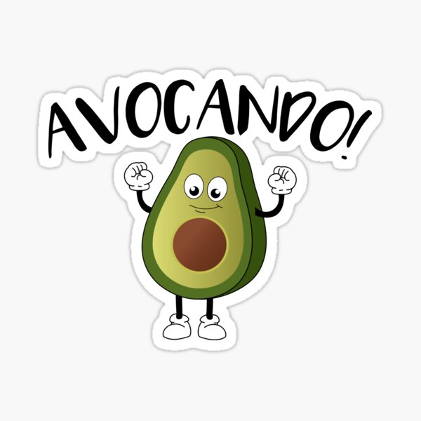 Pegatina «¡Aguacate personaje de dibujos animados Avocando!» de ...