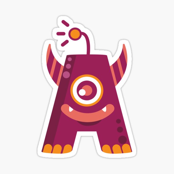 "Monster Alphabet - Alphabet Monsters A" Sticker for Sale by Coder-T ...