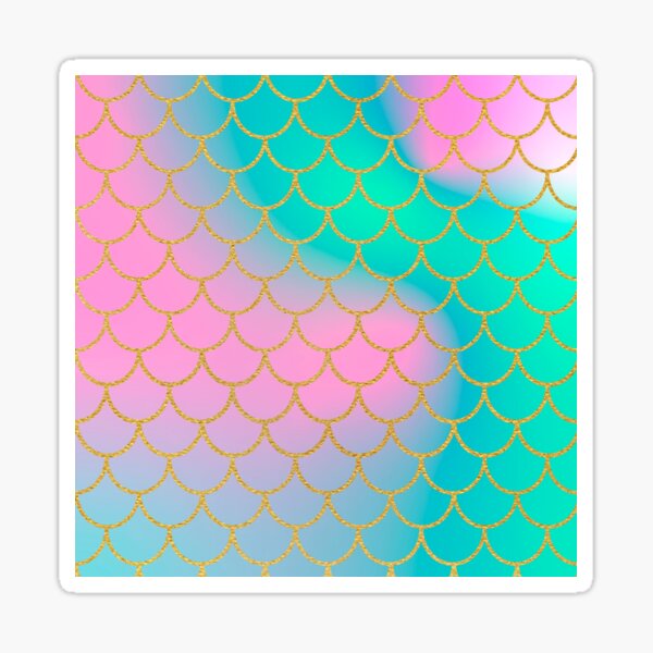"gold & blue pastel mermaid texture" Sticker for Sale by pushmerch ...