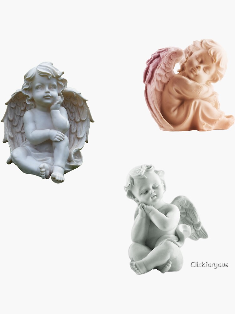 "cherub angel statues - sticker pack" Sticker for Sale by Clickforyous ...