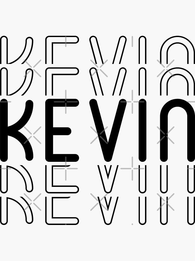 Pegatina «Nombre de Kevin en estilo blanco y negro» de Time-is-Money ...