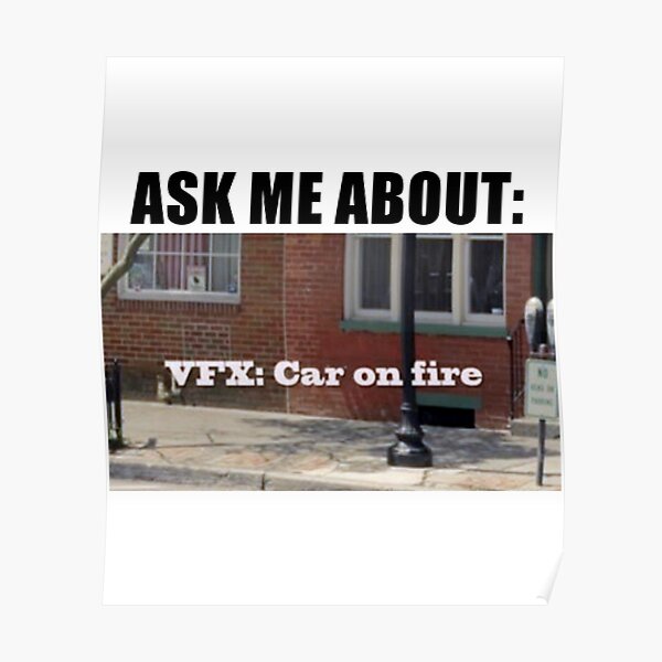 "Velocipastor VFX:car on fire" Poster by soopermom11 | Redbubble