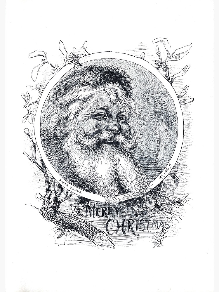 "Vintage Santa Etching by Thomas Nast" Photographic Print for Sale by ...