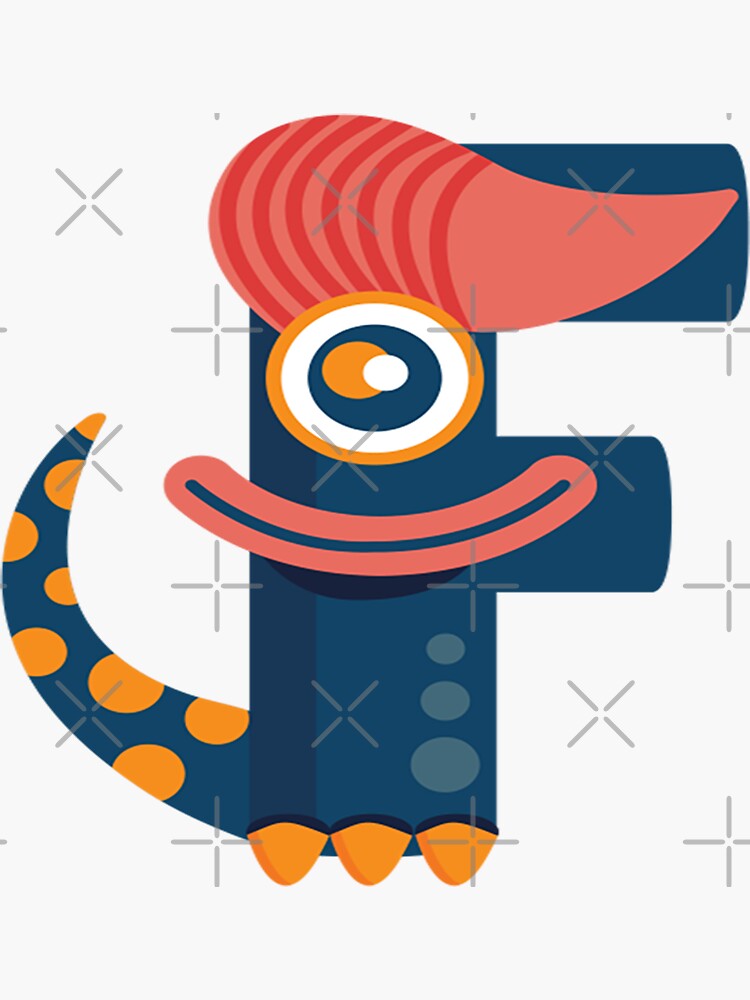 "Monster Alphabet - Alphabet Monsters F" Sticker for Sale by Coder-T ...