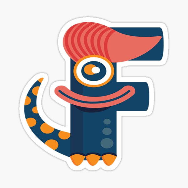 "Monster Alphabet - Alphabet Monsters F" Sticker for Sale by Coder-T ...