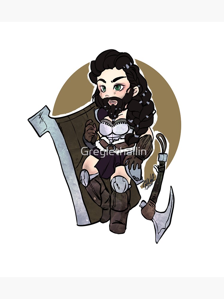 "Chibi DND dwarf" Sticker for Sale by Greylethallin | Redbubble
