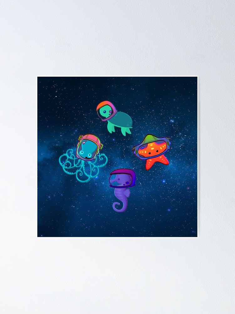 "Sea Creatures in Space" Poster for Sale by hailish | Redbubble