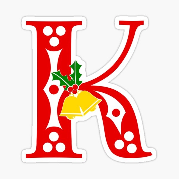 Pegatina «Letra del alfabeto decorativo - Inicial K - Regalo de Navidad ...