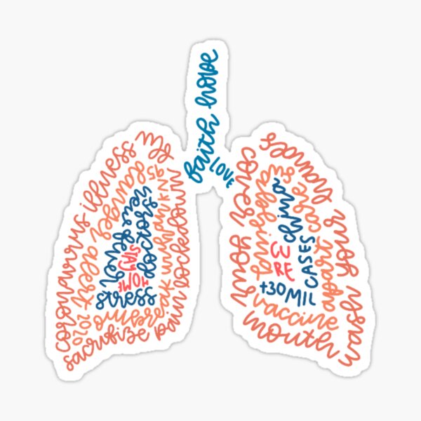 "lettering lungs" Sticker for Sale by tabella | Redbubble