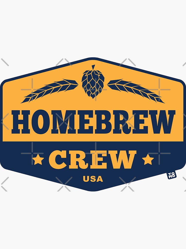 "Homebrew Crew" Sticker by tomo8 | Redbubble