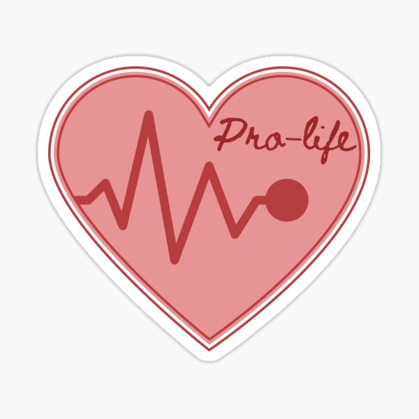 "Pro-life, heart/heartbeat design" Sticker for Sale by 21stCsaints ...