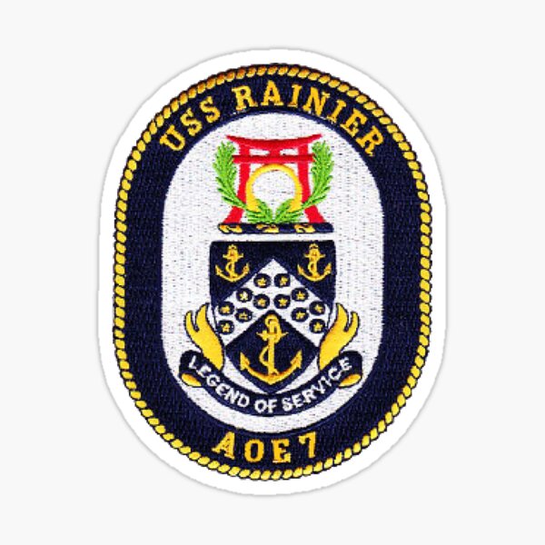 "AOE-7 USS (USNS) Rainier" Sticker by Quatrosales | Redbubble