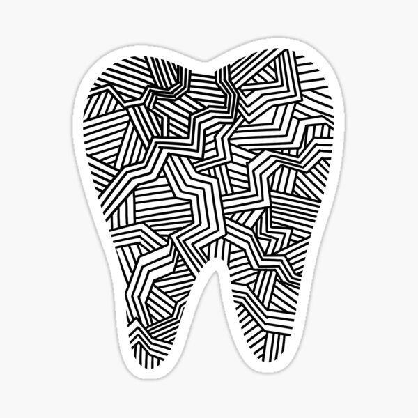 "Black and White Tooth" Sticker for Sale by artkita | Redbubble