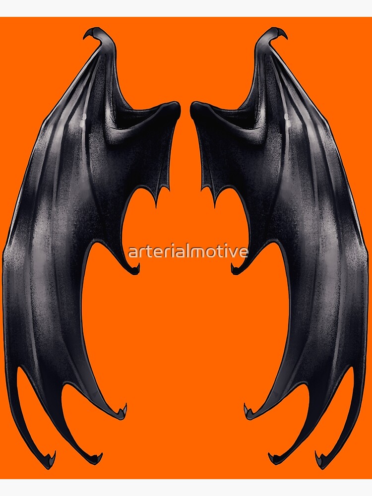 "Black Bat Wings on back" Poster for Sale by arterialmotive | Redbubble