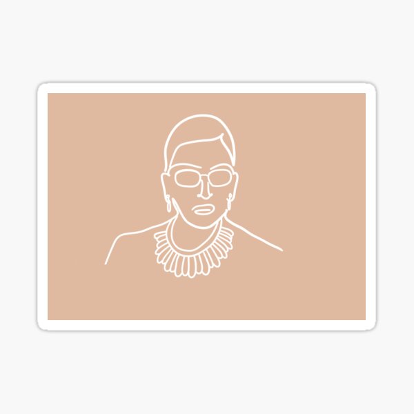 "Ruth Bader Ginsburg RBG Line Art" Sticker for Sale by Clarep994 ...