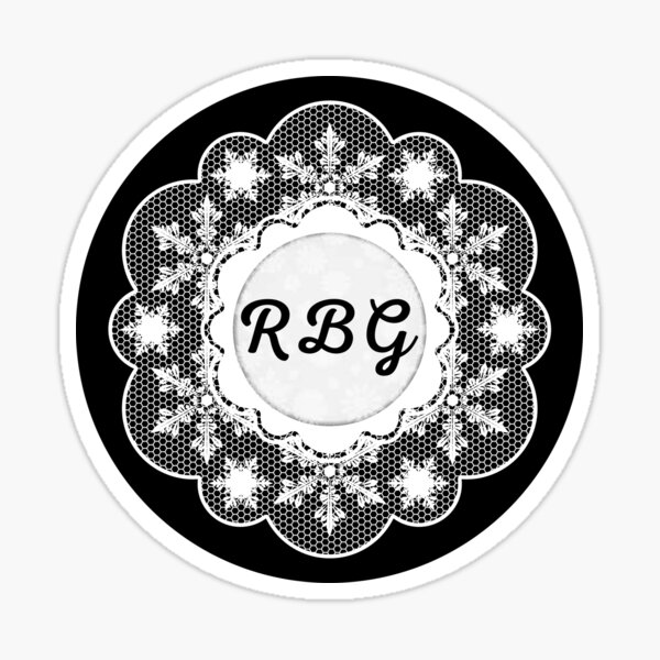 "Lace RBG Monogram" Sticker for Sale by AloraDesigns | Redbubble