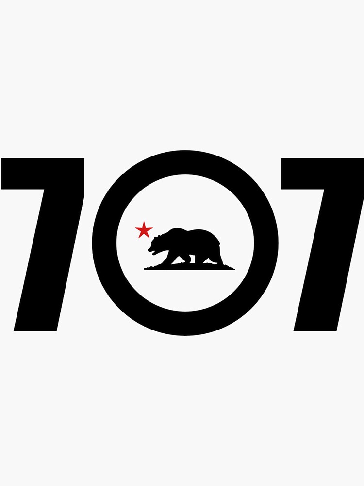 "area_code_707" Sticker for Sale by lqp7690 | Redbubble