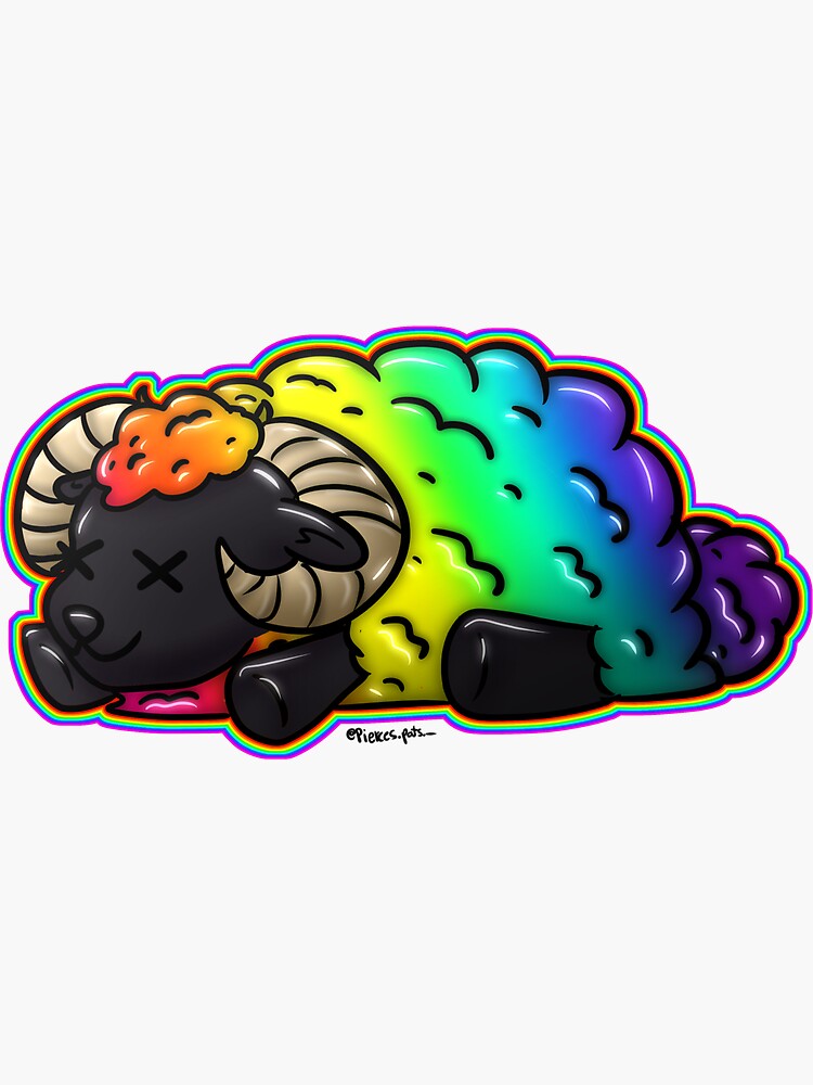 "Rainbow Sheep/Ram" Sticker by piercespatss | Redbubble