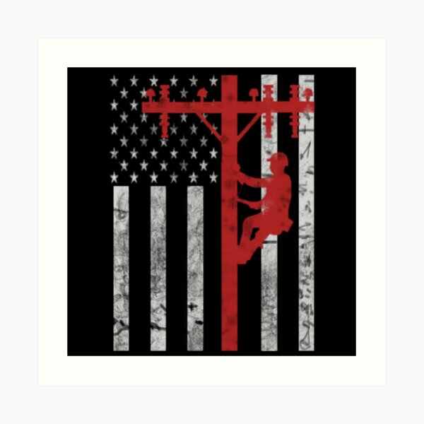 "american lineman" Art Print for Sale by rfp8038 | Redbubble