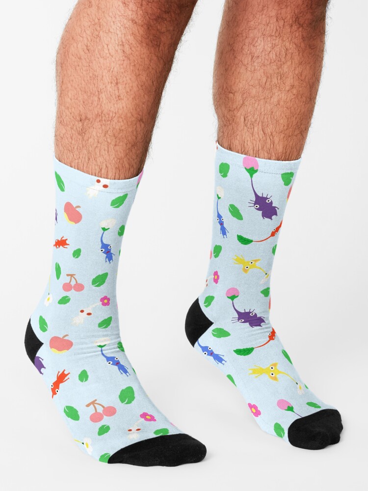 "cute pikmin pattern blue" Socksundefined by Mkawaii | Redbubble
