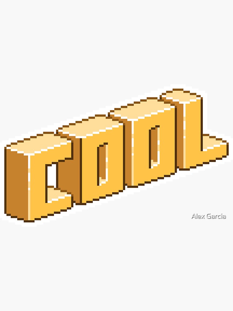 "Cool - Pixel Art Logo" Sticker by AlexGarcia-Art | Redbubble