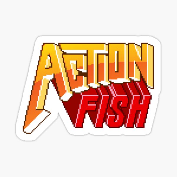"Action Fish - Pixel Art Logo" Sticker for Sale by AlexGarcia-Art ...