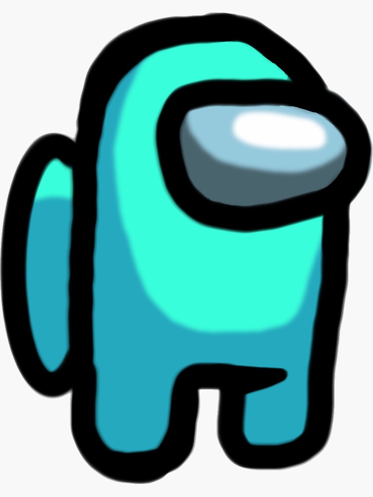 "Among Us turquoise character " Sticker by AKAproCreate | Redbubble