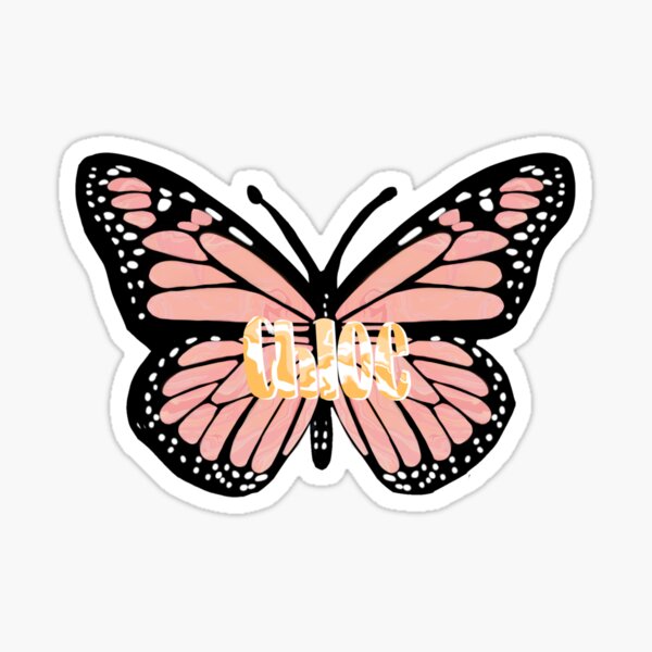 " Chloe pink and peach butterfly" Sticker for Sale by ArtbyAnkitha ...