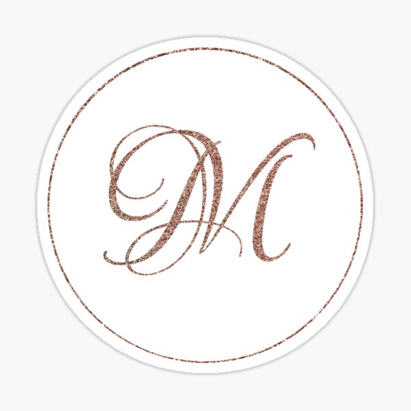"Elegant Rose Gold Monogram M" Sticker by TheFamilyVan | Redbubble