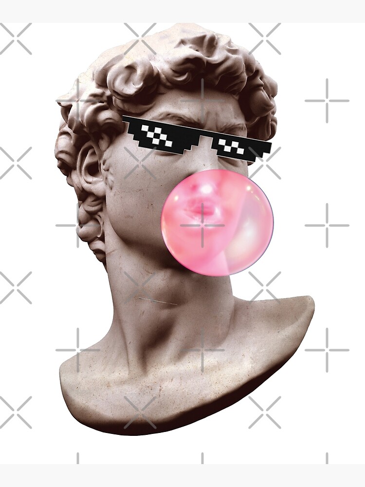 Lámina montada «Estatua griega mascar chicle, vida de matón» de PeterSS ...