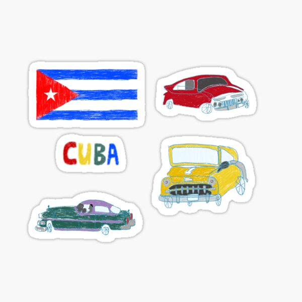 "Cuba Car Sticker Pack" Sticker for Sale by Daphne-Lee | Redbubble