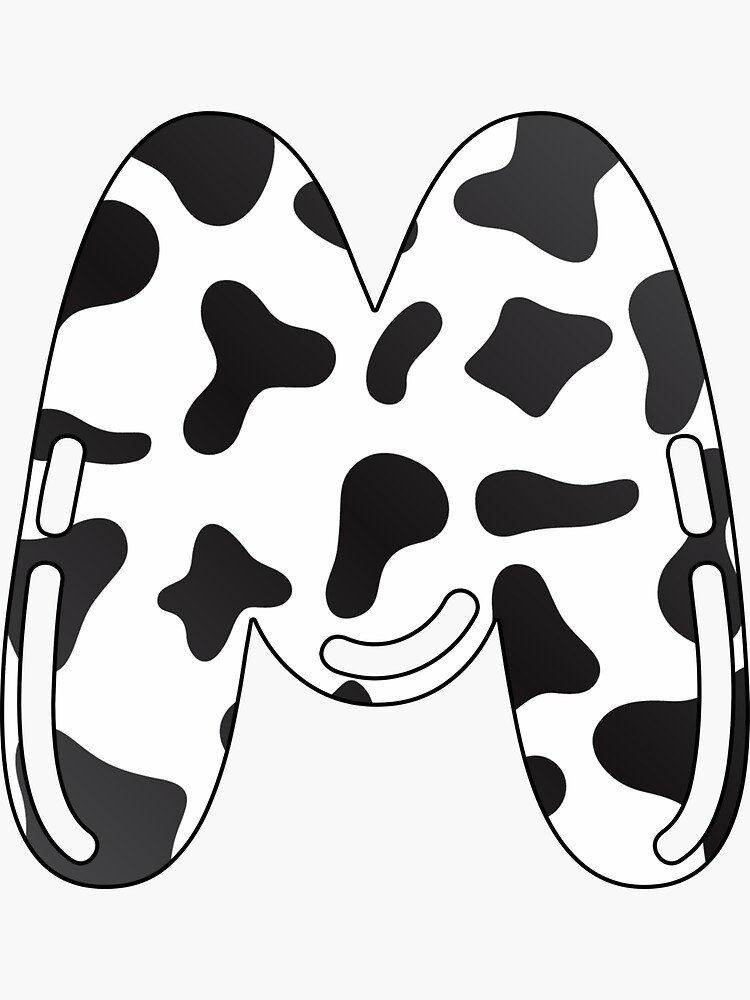 "Letter M Cow print" Sticker for Sale by pixel-palace | Redbubble