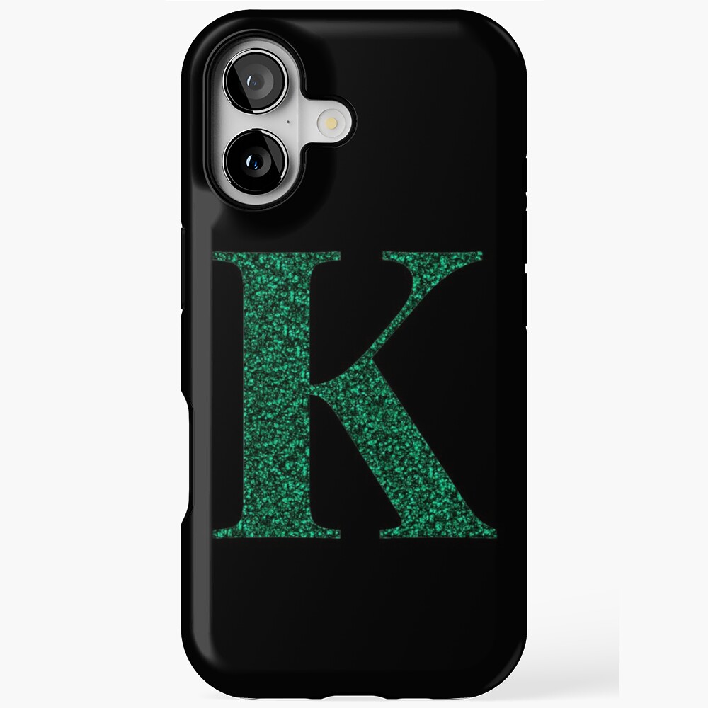 "Letter K Emerald Dark Green Glitter Effect Alphabet" Sticker for Sale ...