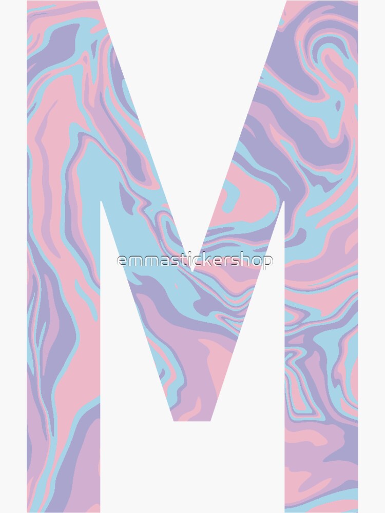 "Marble Letter M" Sticker for Sale by emmastickershop | Redbubble