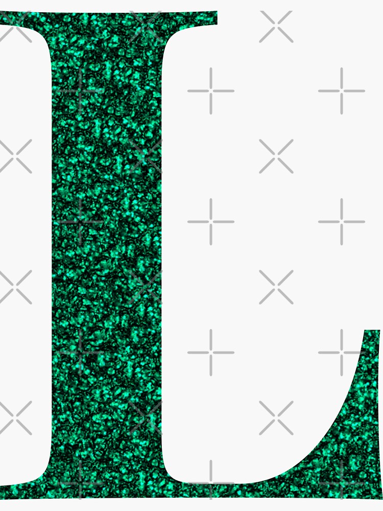 "Letter L Emerald Dark Green Glitter Effect Alphabet" Sticker for Sale ...