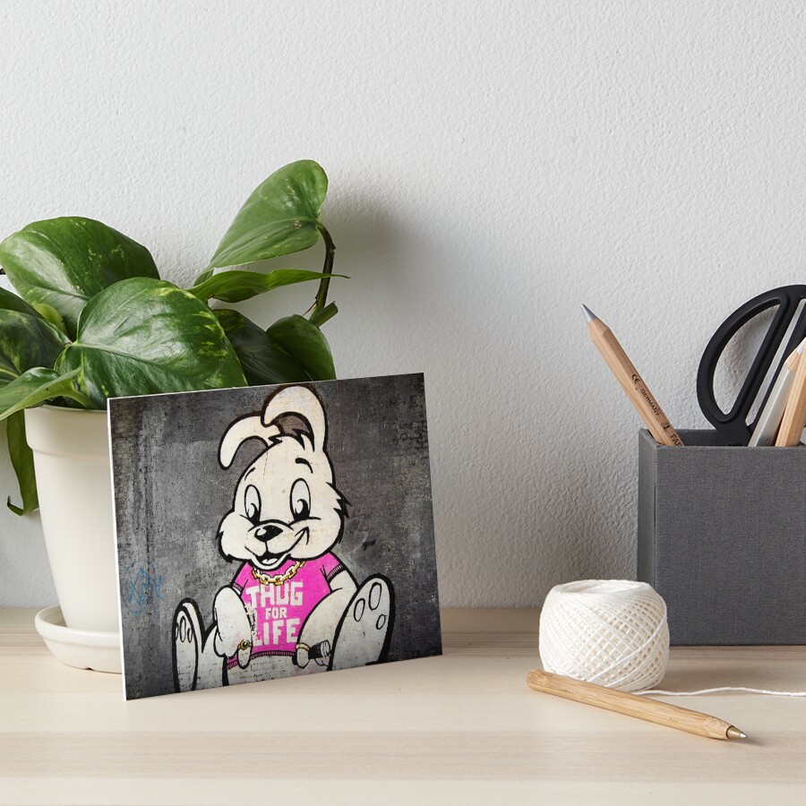 "Thug For Life Rabbit By Banksy" Art Board Print by WE-ARE-BANKSY ...