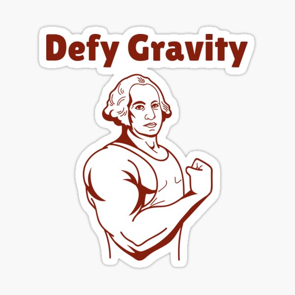 "Defy Gravity Muscles" Sticker by FitFabFunny | Redbubble