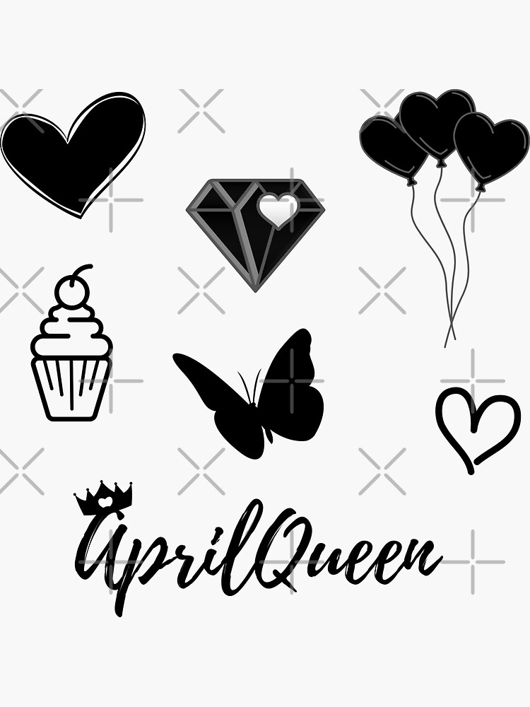 "April queen black collection" Sticker by Thestickersify | Redbubble