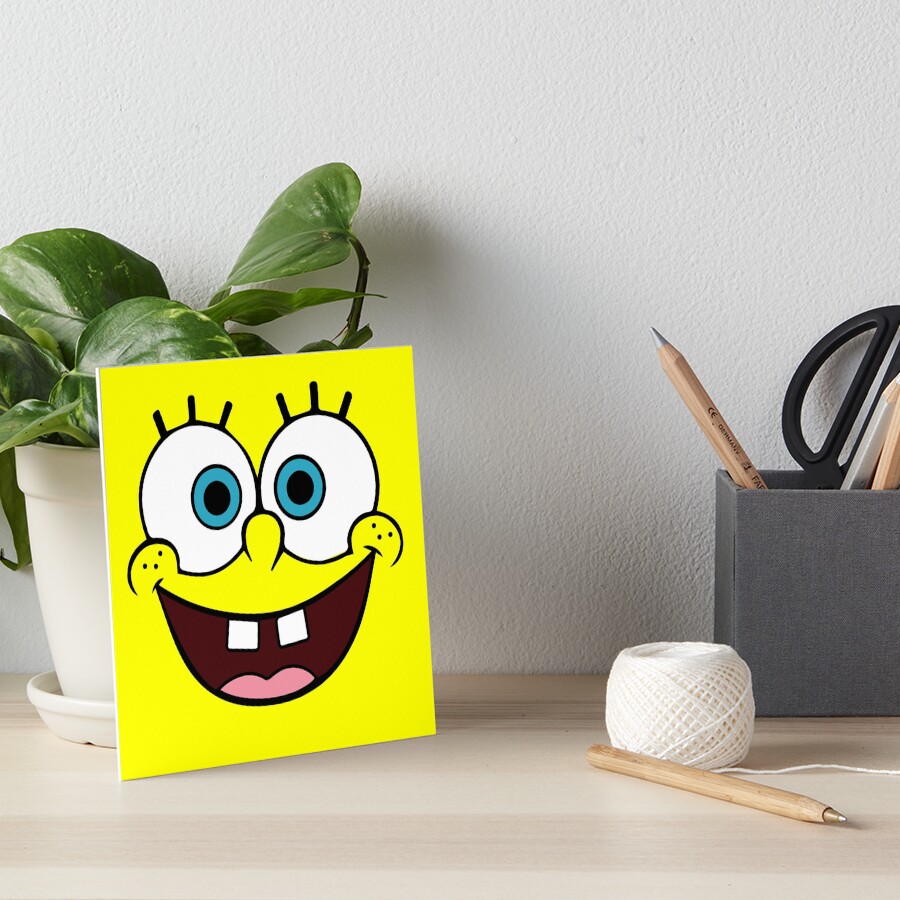 "Spongebob Face" Art Board Print for Sale by KavishJ | Redbubble